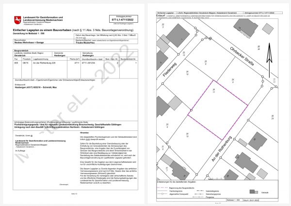 Amtlicher Lageplan - Vermessungsbüro Jüngerink